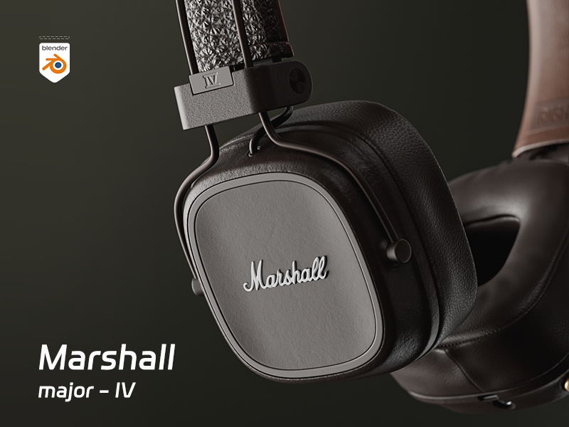 马歇尔 Major Ⅳ - 产品渲染_佬冬瓜-站酷ZCOOL