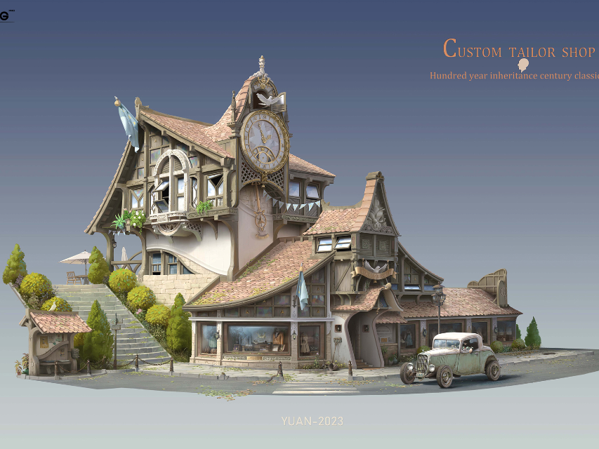 学员场景结课设计作品分享|《钟表店》_艺数绘CG-站酷ZCOOL