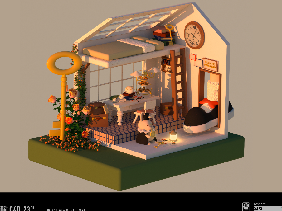 昼研社C4D-01 _微波炉叮益力多-站酷ZCOOL