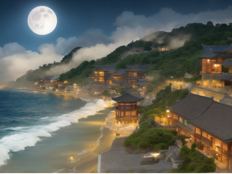 古城大海气氛插画_尚品堂插画-站酷ZCOOL