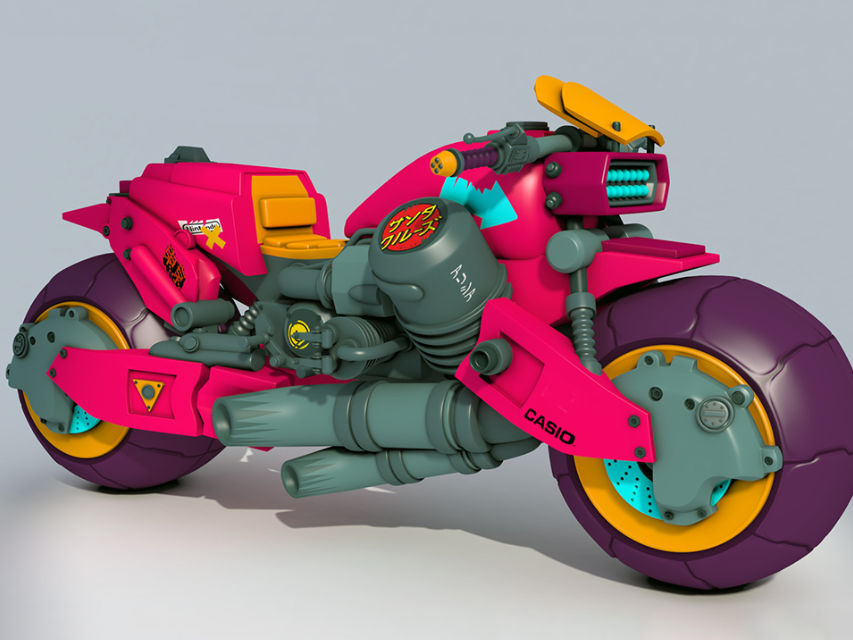 3dmax-艳粉色摩托车模型制作教程。3d建模基础教程_Alan安澜-站酷ZCOOL