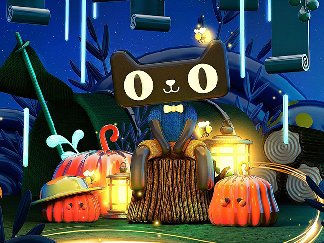 C4D天猫IP场景搭建练习__杰辉-站酷ZCOOL