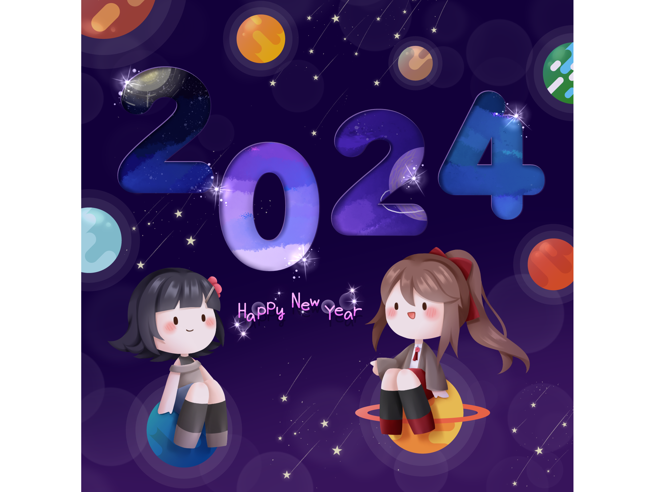Happy New Year 2024_呆呆雲-站酷ZCOOL