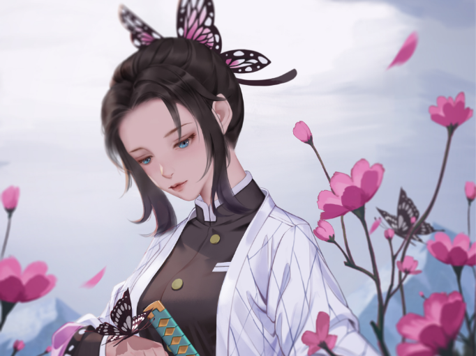 Day 01|插画练习-蝴蝶忍同人插画_Rein芮芮-站酷ZCOOL