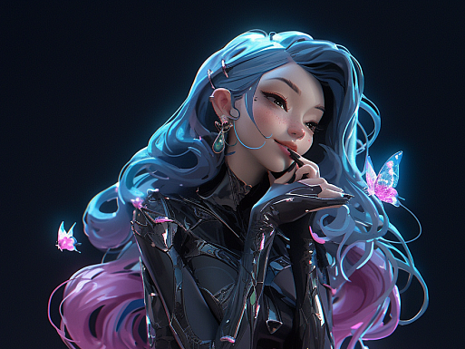 001期｜Midjourney Niji 咒语绘图｜暗黑系御姐_AIGC小妖-站酷ZCOOL