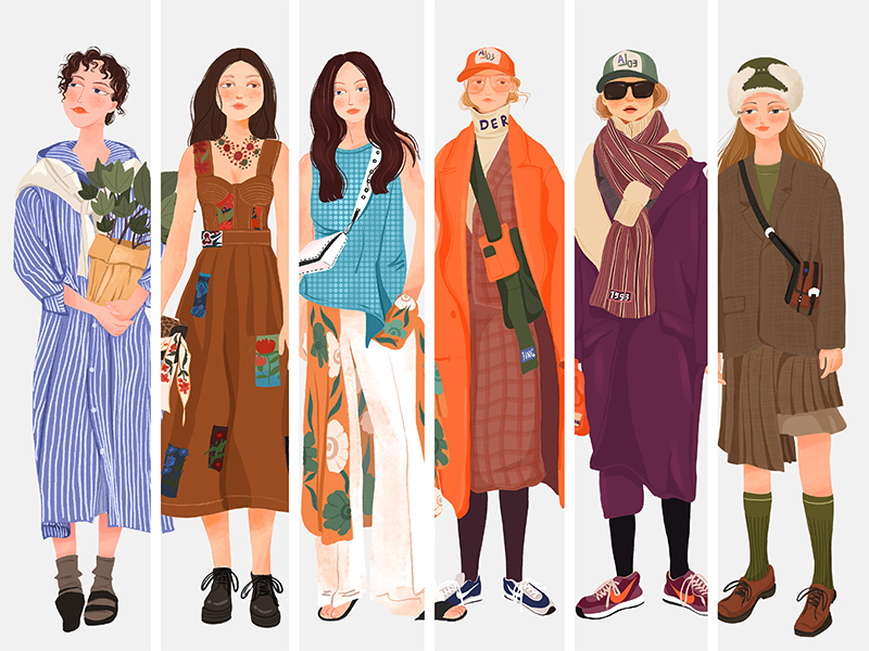 穿搭插画_MOKOII-站酷ZCOOL