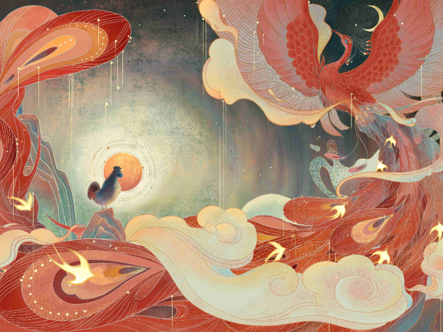 《花鸟传说故事》国风绘本_荧光黄小姐-站酷ZCOOL