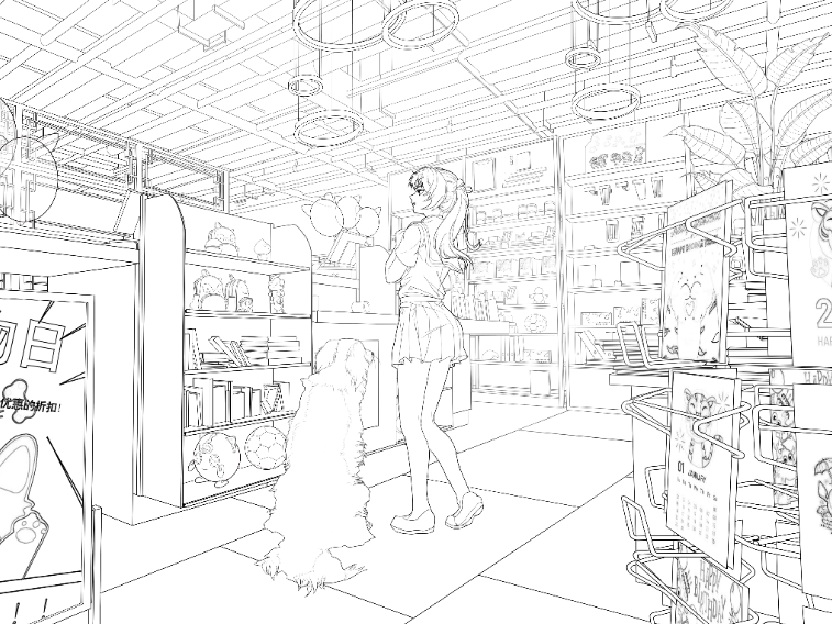 逛商店中的JK少女(CG美术基础)_汤米哥哥-站酷ZCOOL