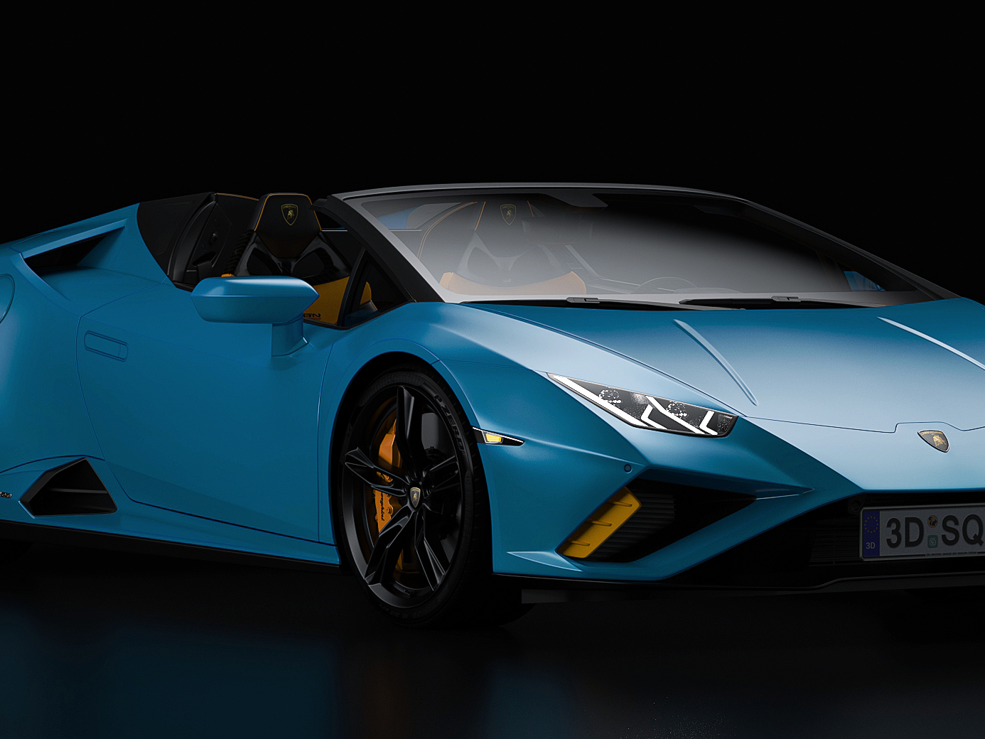 兰博基尼Huracan EVO RWD spyder 2021（Keyshot渲染）_DEUNVNLM-站酷ZCOOL