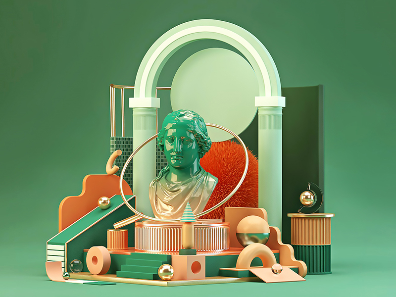 c4d小场景渲染_咸鱼姐姐y-站酷ZCOOL