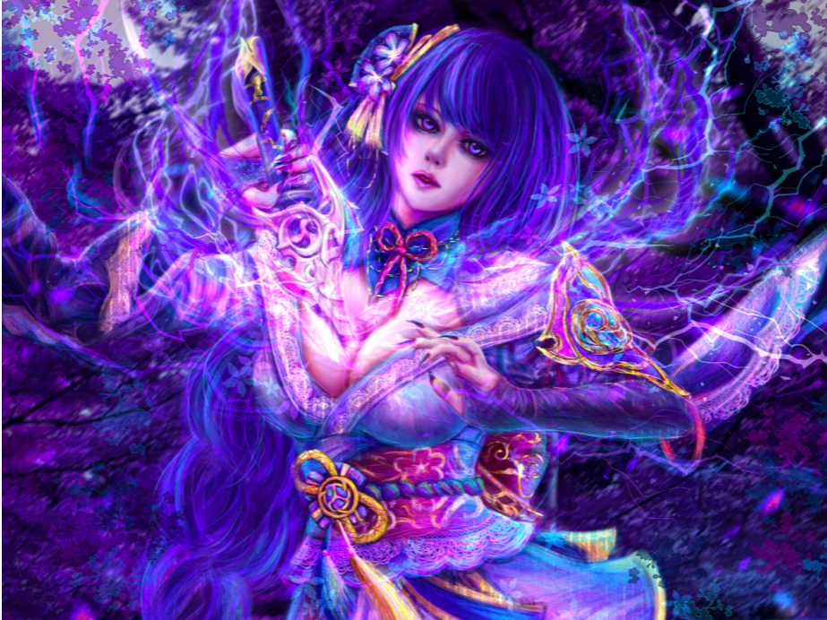 雷电将军-原神同人_Asinjuasfloraart-站酷ZCOOL