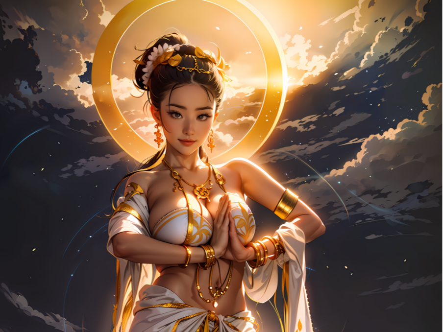 敦煌飞天-飞天礼佛_Amon_021-站酷ZCOOL