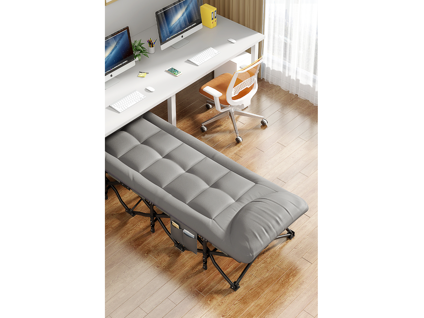 折叠床午休折叠床建模渲染_3D建模渲染Sam-站酷ZCOOL