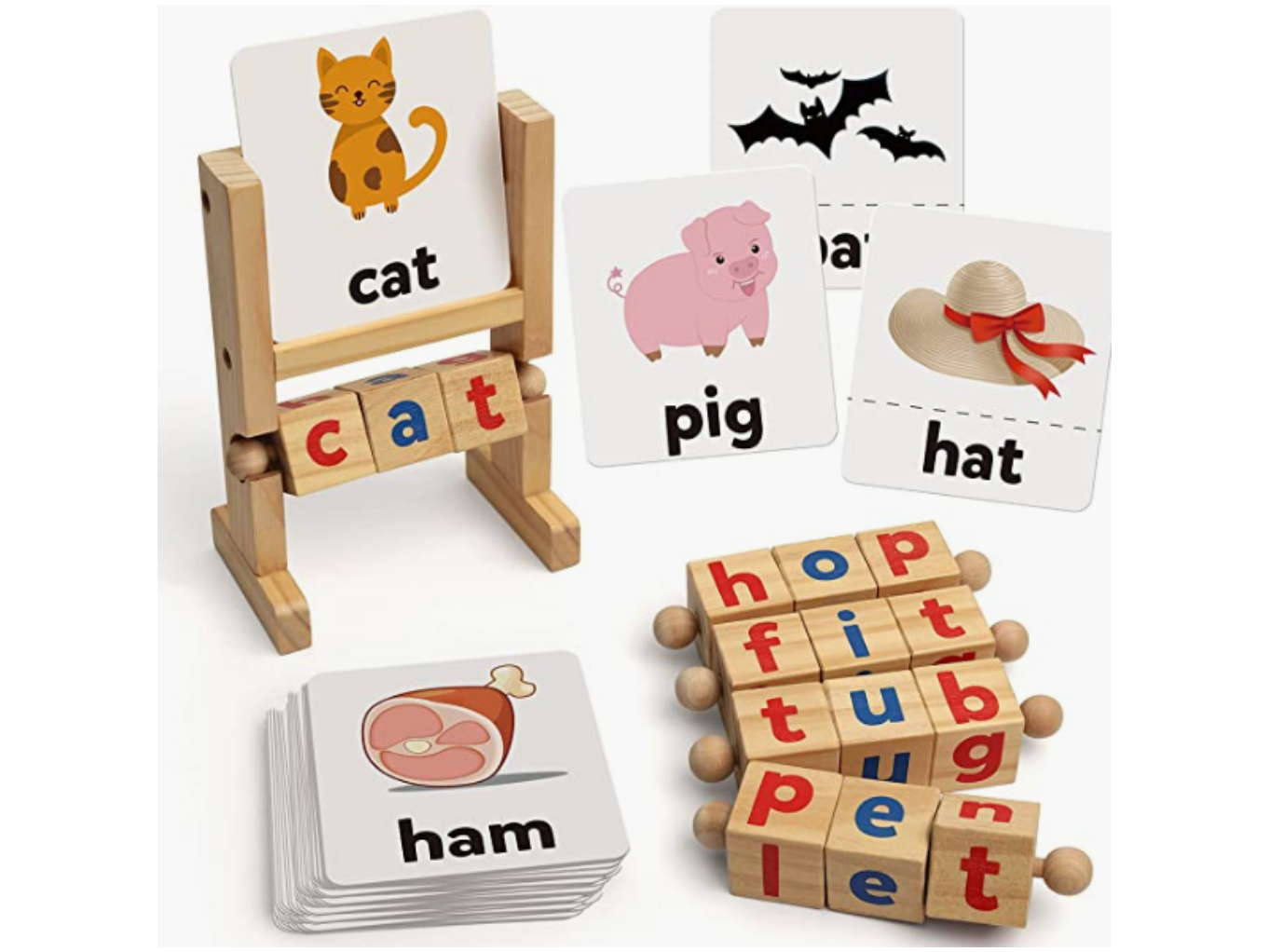 木制阅读块短元音杆拼写游戏_Wan_yunduo-站酷ZCOOL