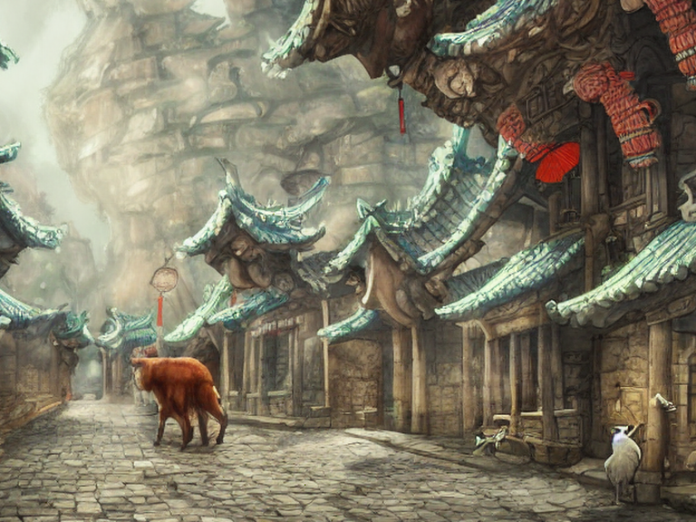 #AI创作实验室#神秘的古风街道_Z790298440-站酷ZCOOL