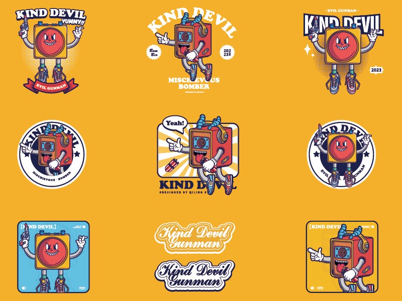 KIND DEVIL | 邪恶炸弹客 可爱的拟人矢量插画练习_胡麒麟-站酷ZCOOL