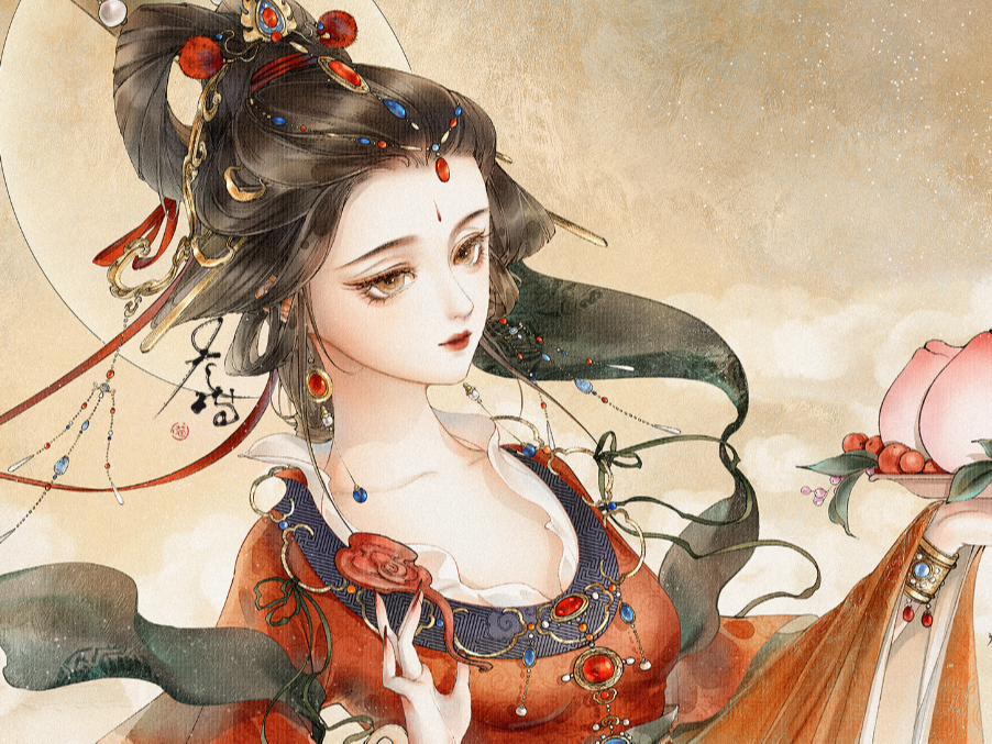 喵绘·神仙卷之麻姑献寿_LaoMiao老喵-站酷ZCOOL