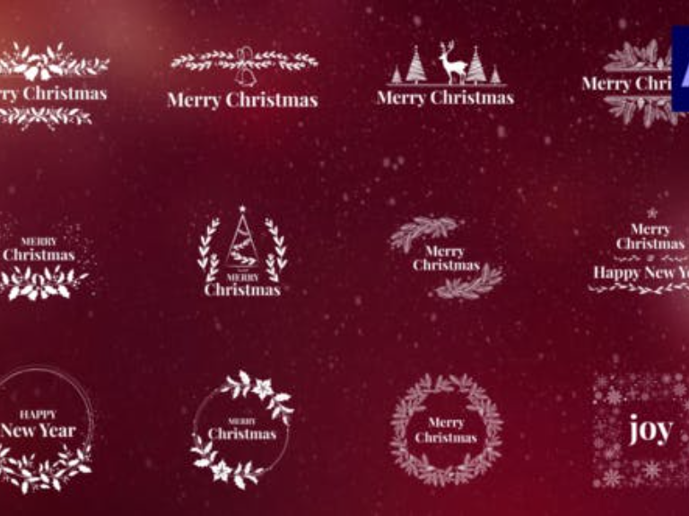 AE模板 | 红色背景创意优雅花环圣诞节动态海报品牌_猿文件网官方账号-站酷ZCOOL