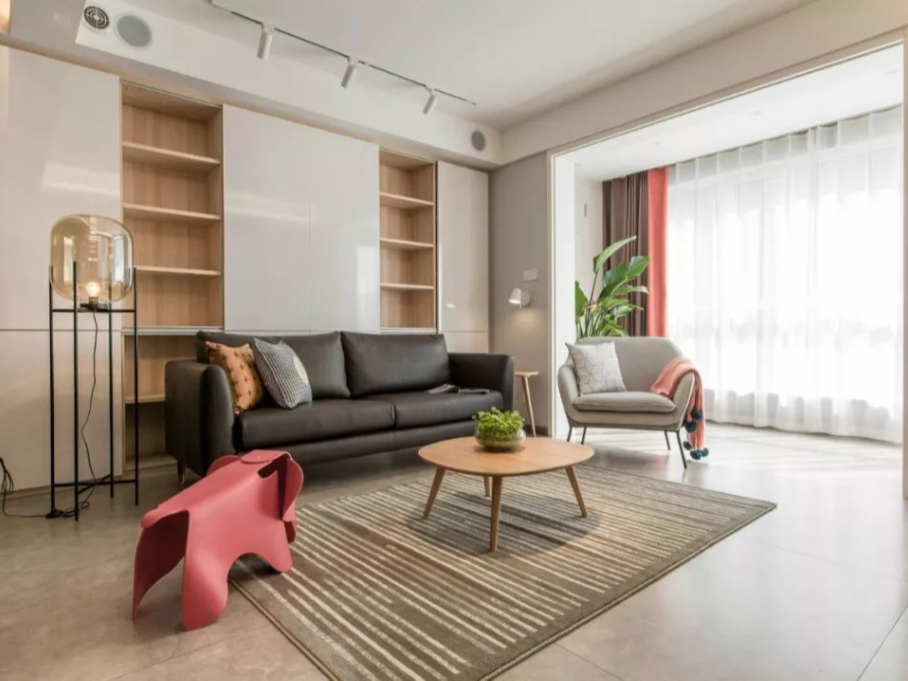 140平舒适家，客厅变身图书馆、家庭影院，太令人羡慕_峰光无限装饰-站酷ZCOOL