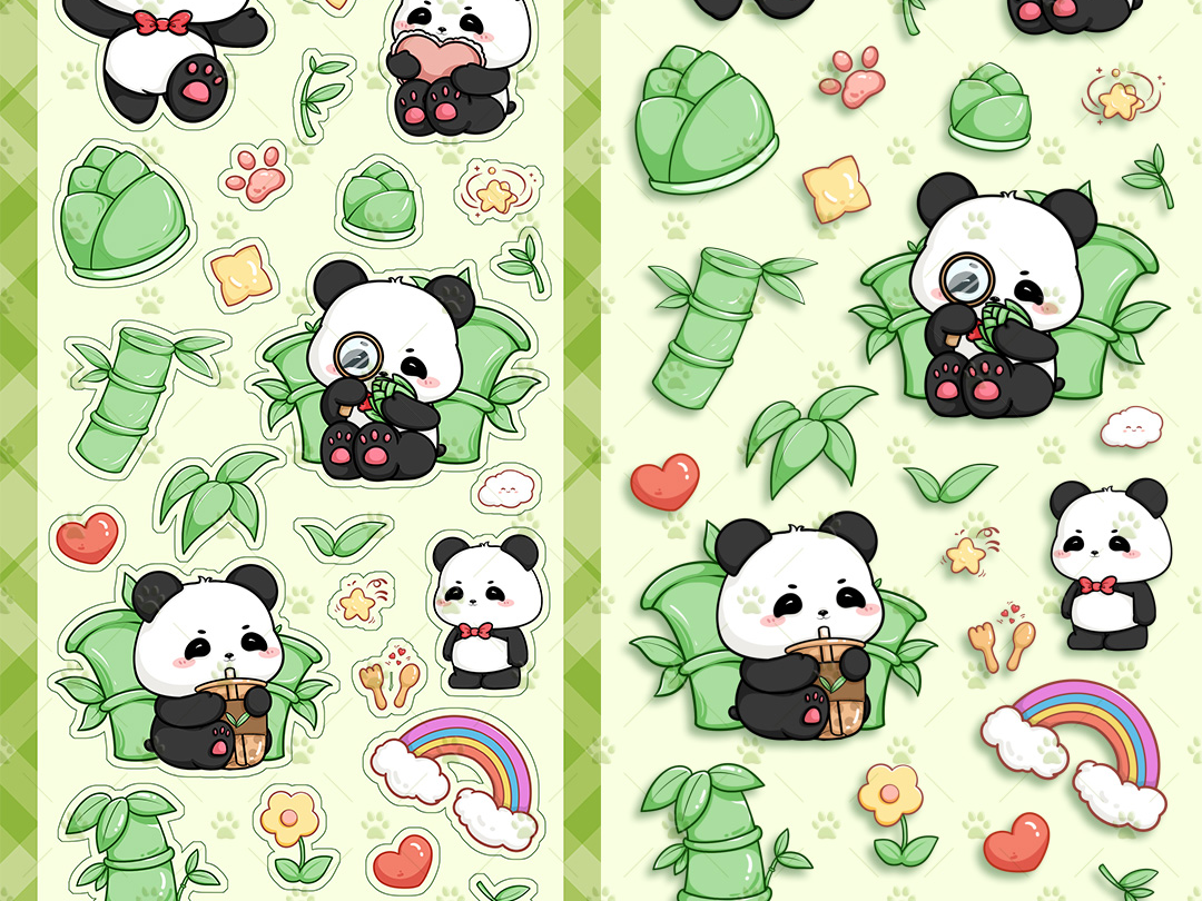 原创咕卡贴纸|大熊猫|待授权_喵乙大仙-站酷ZCOOL