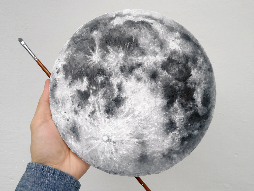油画—月球_面包超人zZ-站酷ZCOOL