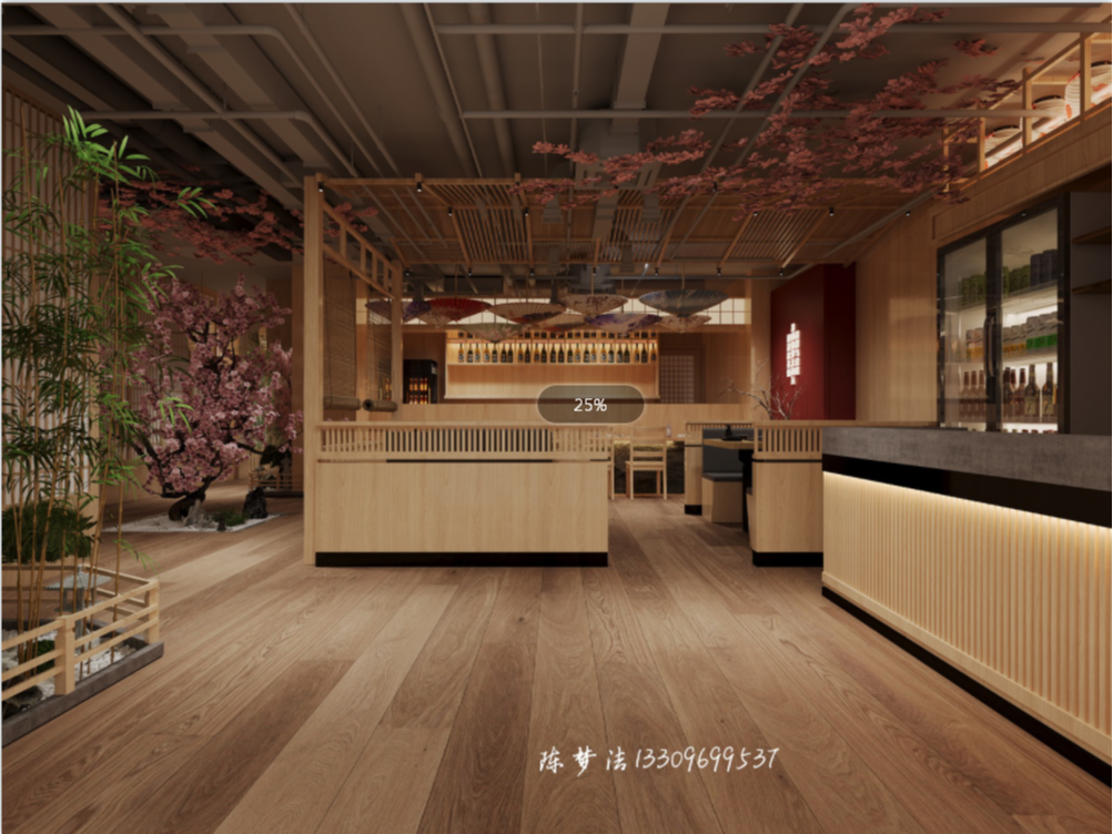 喜乐屋日式料理--餐饮空间_梦MengJie-站酷ZCOOL