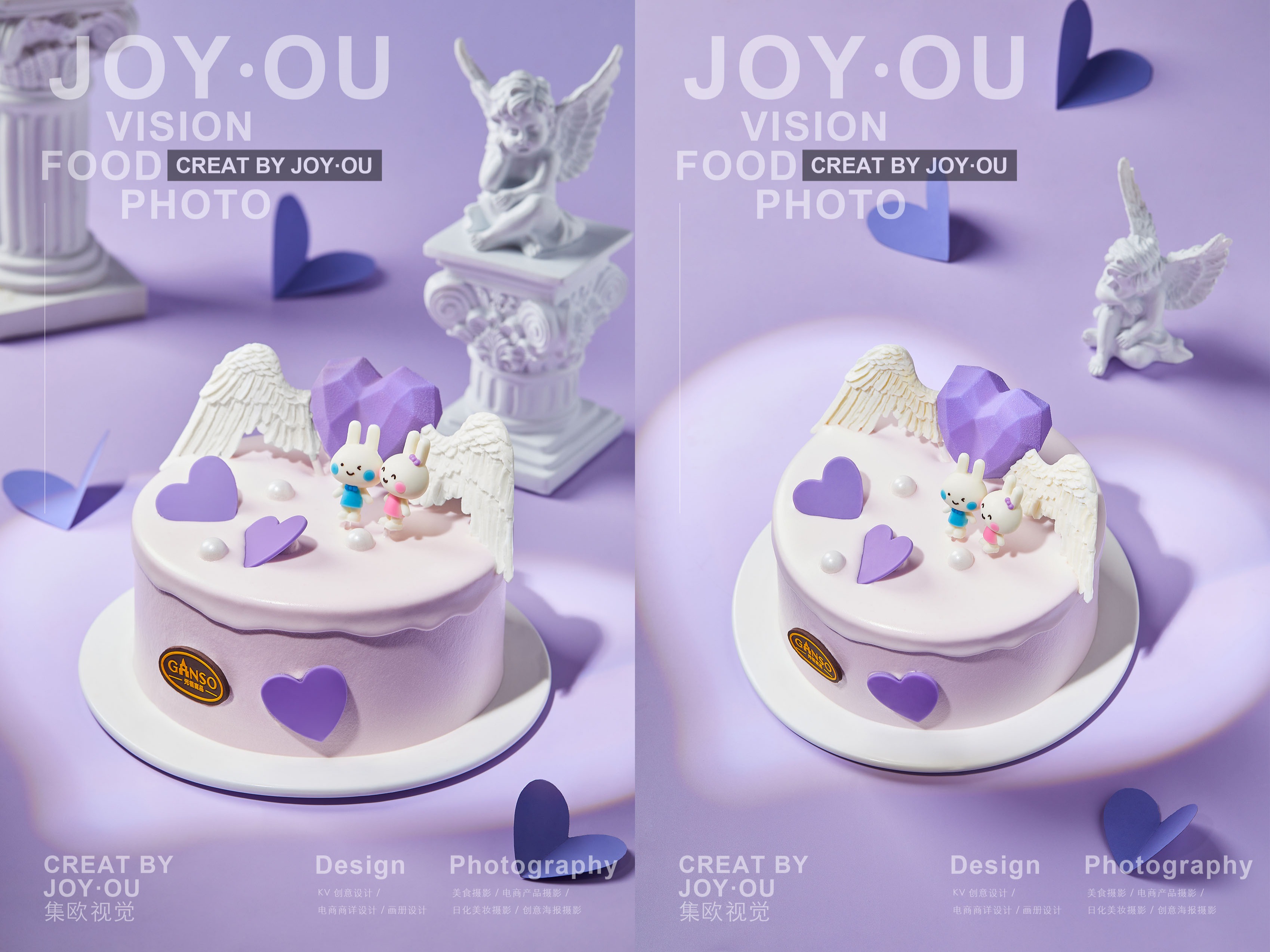 蛋糕摄影｜比翼双飞·情人节系列蛋糕_集欧视觉-站酷ZCOOL