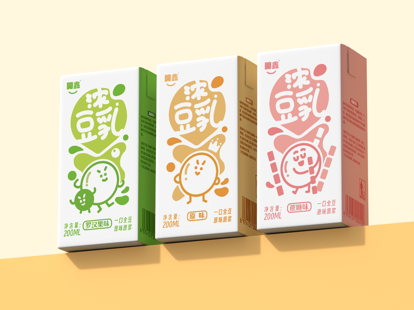 開鑫浓豆乳包装设计丨简单纯豆_joshio-站酷ZCOOL