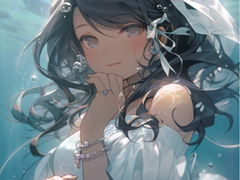 012期｜Midjourney Niji 咒语绘图｜水下少女_AIGC小妖-站酷ZCOOL