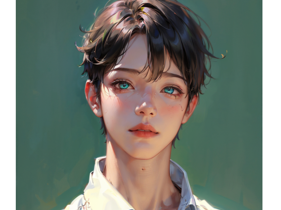 AI插画 精致男生头像_墨染墨1-站酷ZCOOL