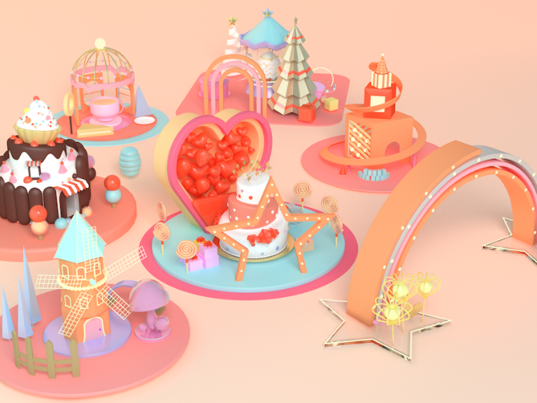 c4d练习 游乐园场景_启星的指引-站酷ZCOOL