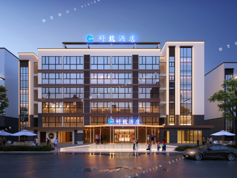 酒店外观/夜景/室外/3D效果图_创艺设计003-站酷ZCOOL