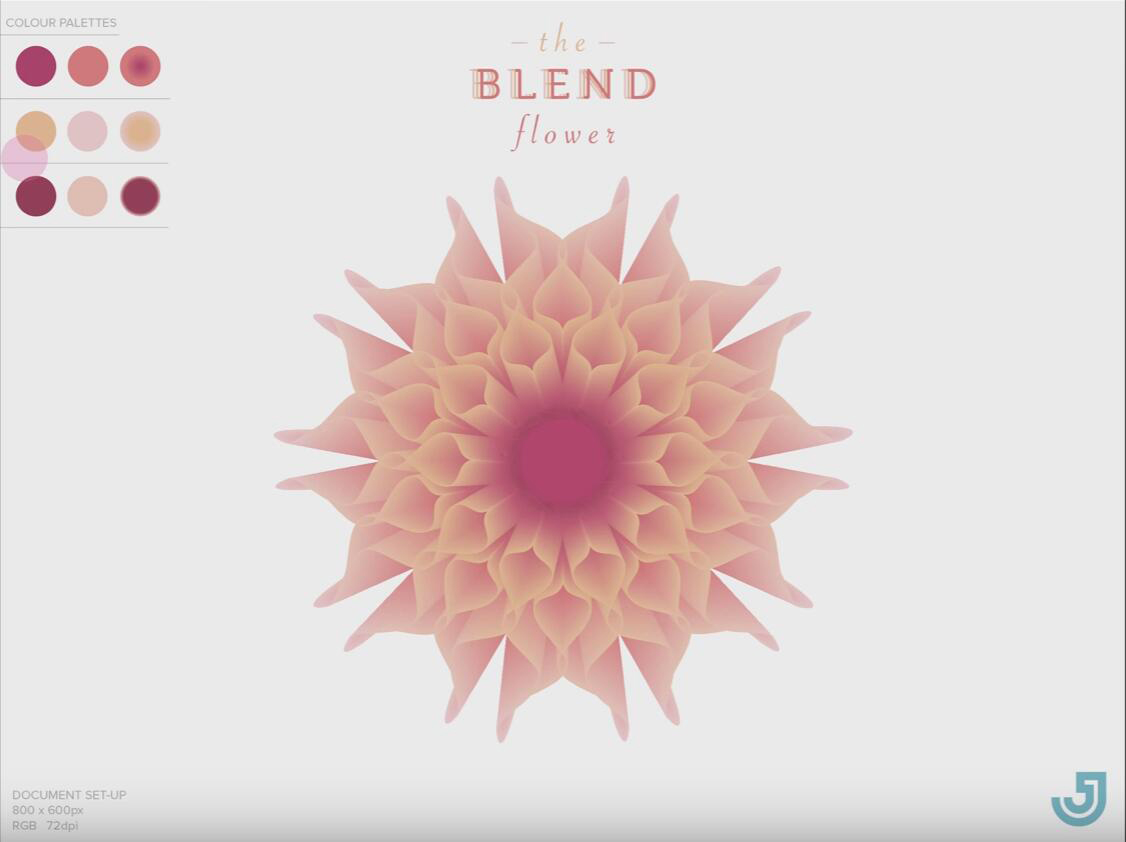 AI混合模式花朵教程Blend flower IIIustrator Tutoria_ilovemeat-站酷ZCOOL