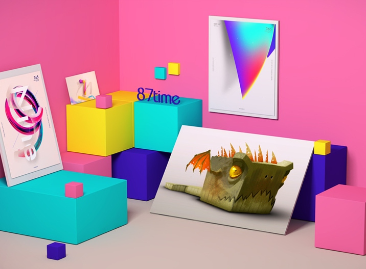 跟87学C4D 002 展示小场景_87time-站酷ZCOOL