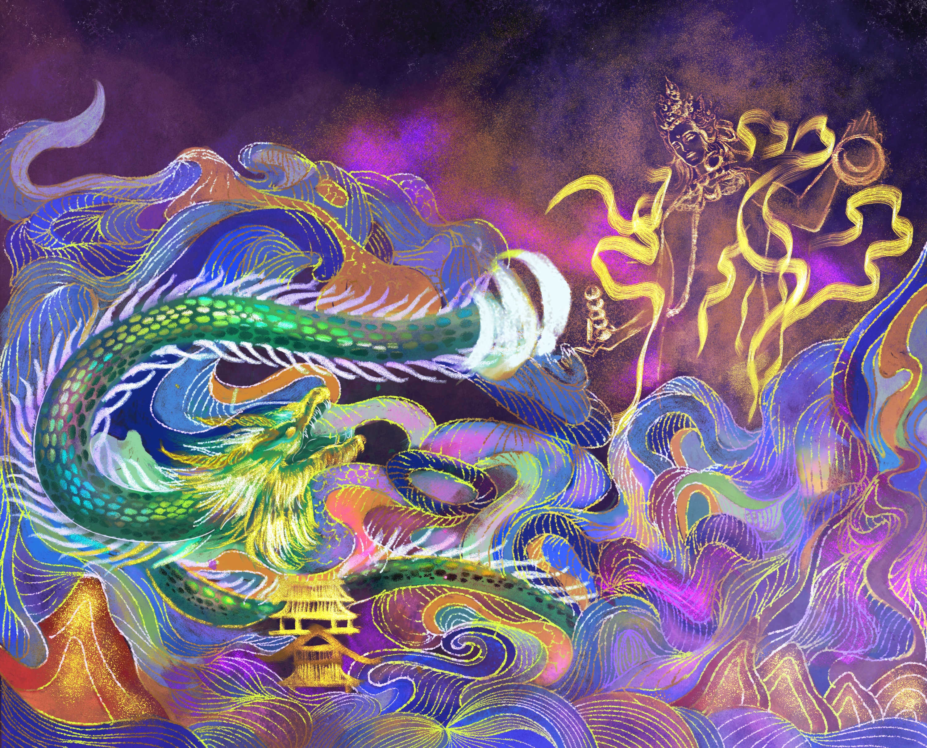 蛟龙出海,渡劫成龙_要昔月-站酷ZCOOL