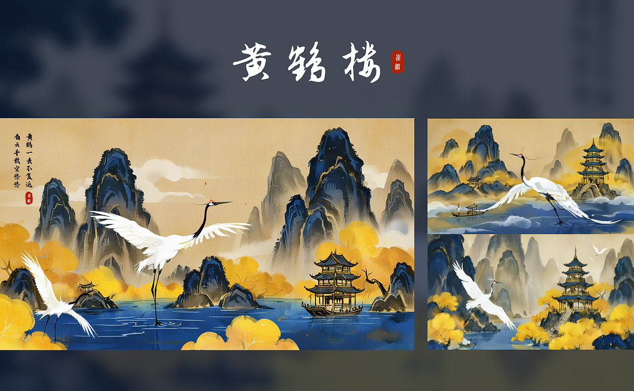 黄鹤楼｜崔颢_湖阿湖-站酷ZCOOL