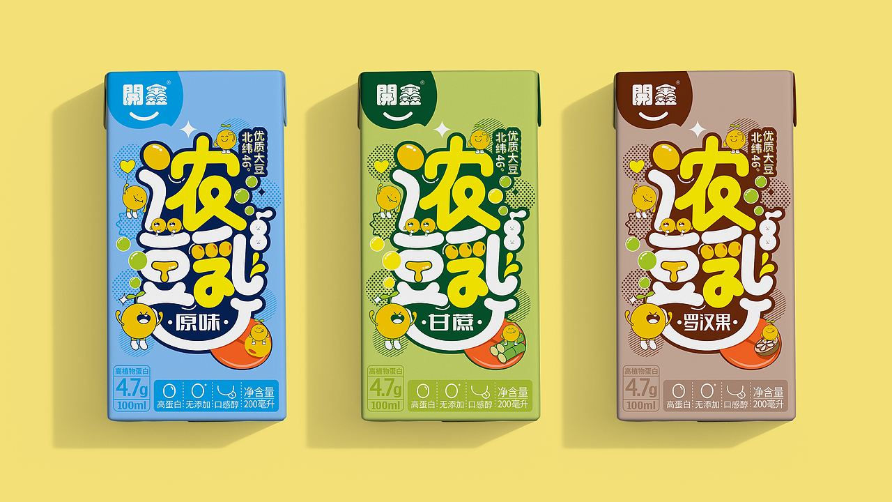 开鑫浓豆乳包装设计醇香豆乳_小西瓜1121-站酷ZCOOL
