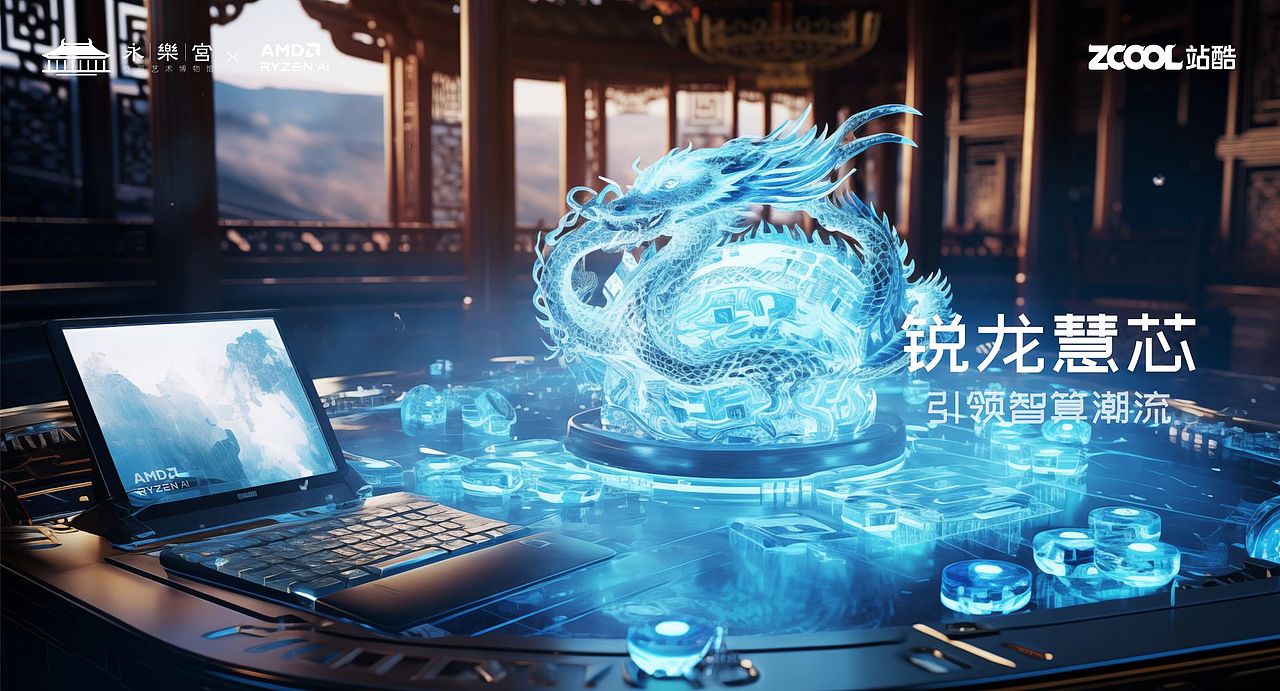 AMD&永乐宫《古今共筑“芯”世界》系列创意设计_喵喵鱼KT-站酷ZCOOL