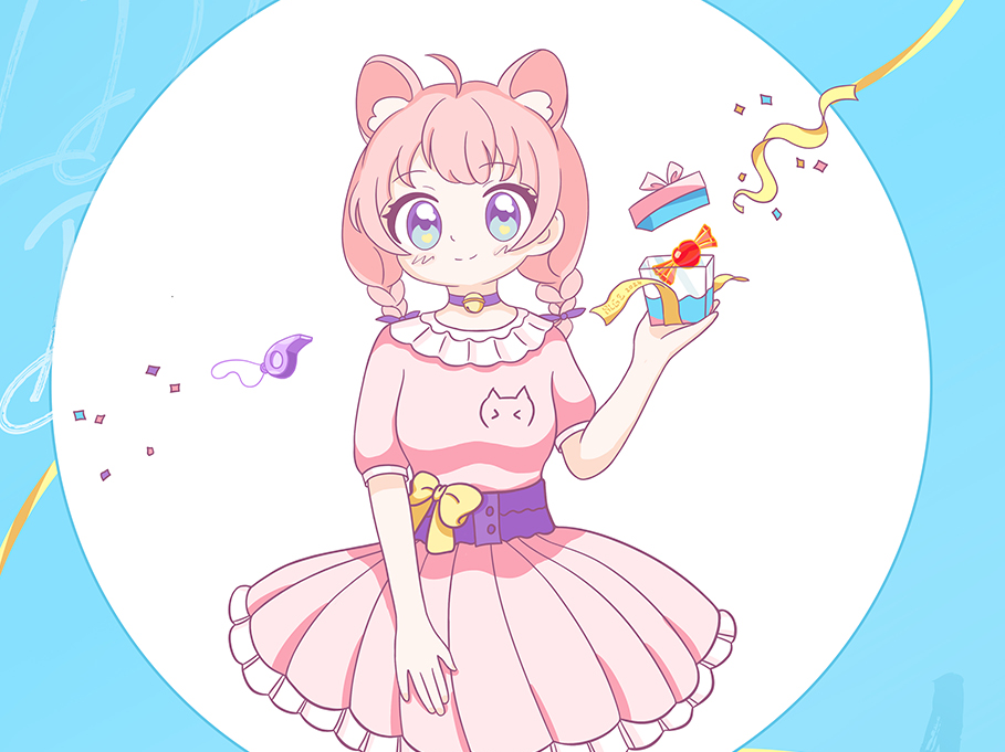 虚拟主播儿童节贺图插画_玻璃罐子owo-站酷ZCOOL