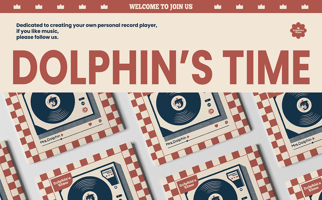 DOLPHIN'S TIME海豚时间黑胶唱片机及唱片包装物料设计_啊Jo真的很懒-站酷ZCOOL