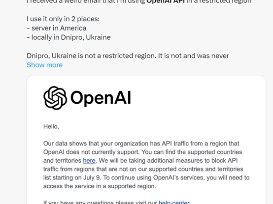突发！OpenAI停止不支持国家API，7月9日开始执行_AIGC开放社区-站酷ZCOOL