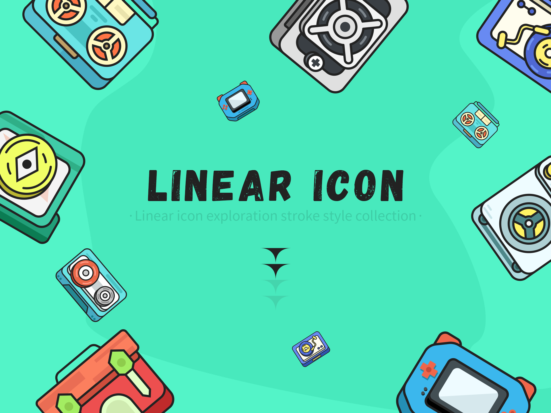 线面风格趣味性icons_夏天DS-站酷ZCOOL