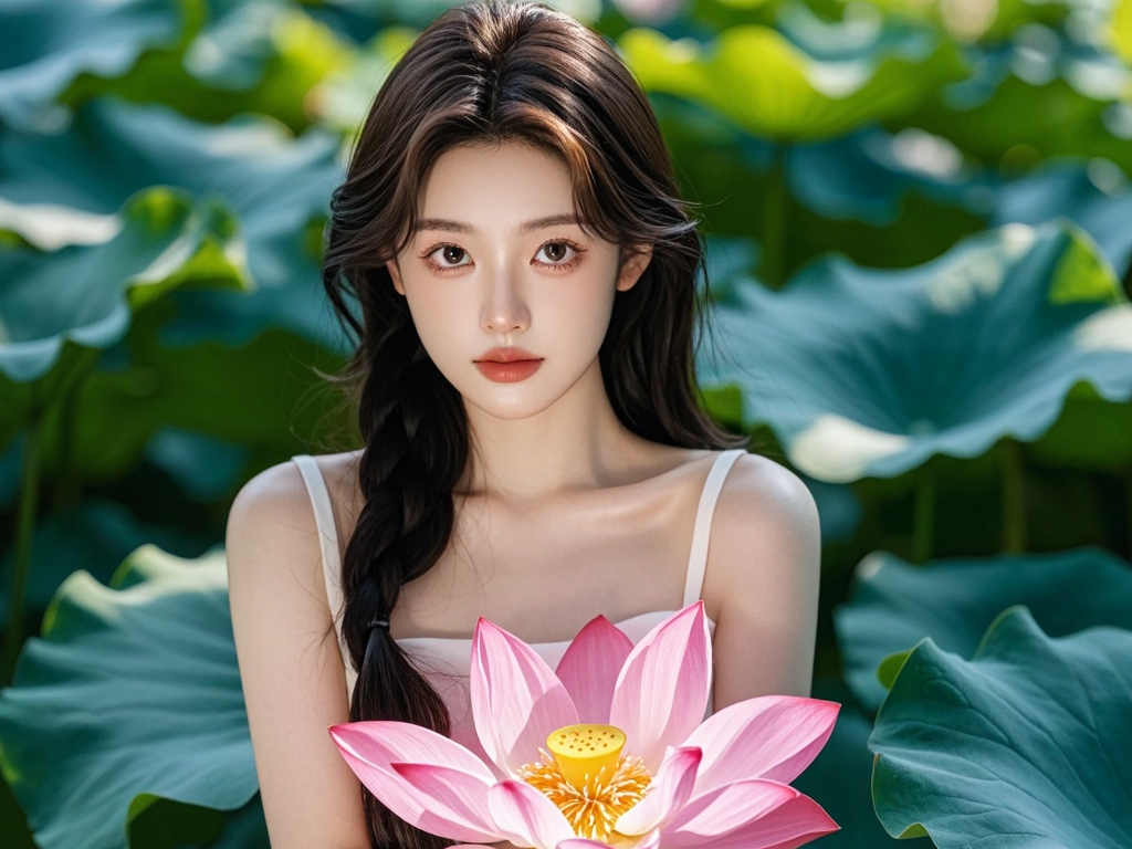 唯美荷花质感大气人像摄影_沙僧SEA-站酷ZCOOL