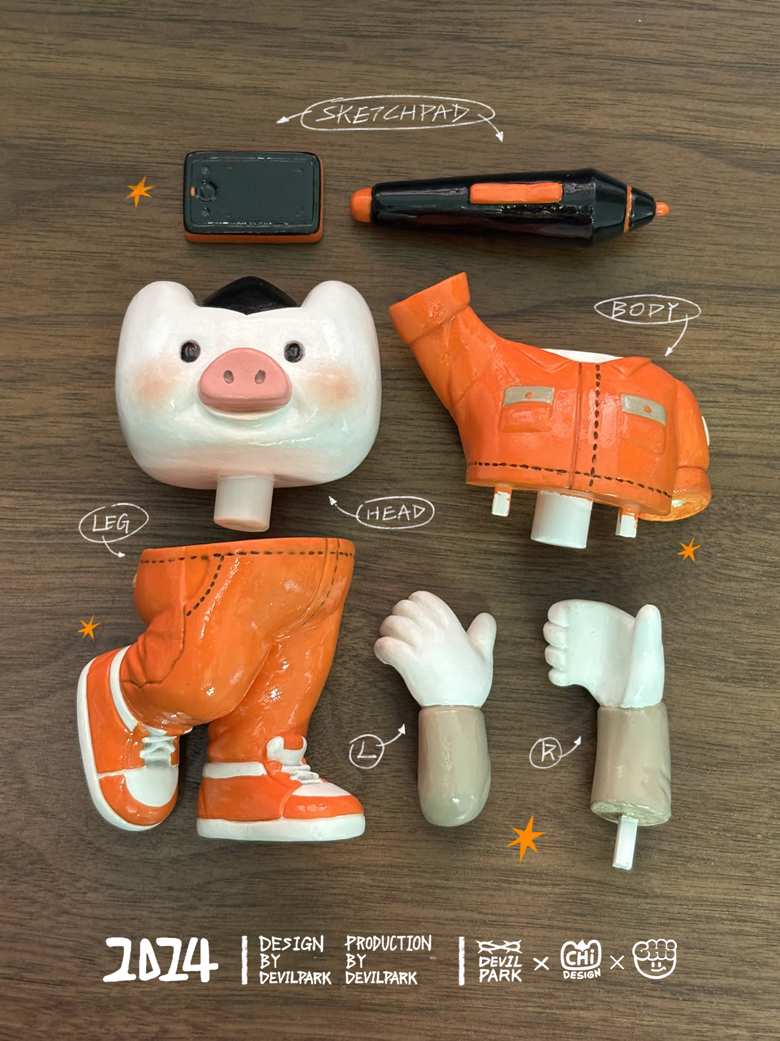 石塑黏土｜猪大白_DEVILPARK老榕-站酷ZCOOL