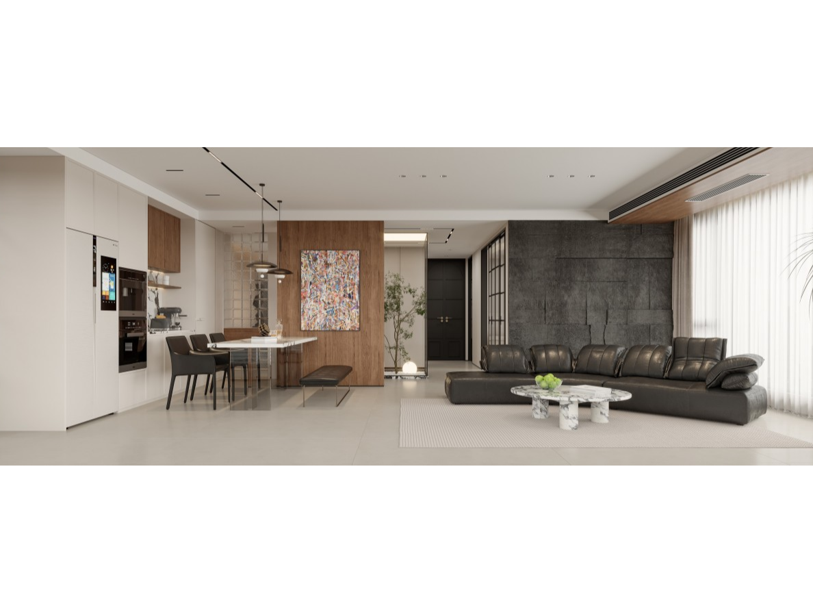 极简现代客餐厅效果图表现_王彤ing-站酷ZCOOL