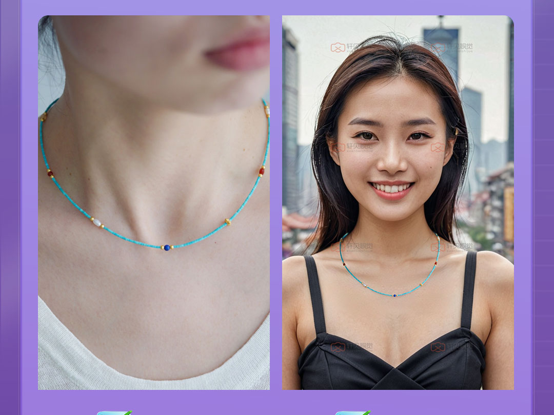 AI电商系列之绿色编织项链_轩贝视觉-站酷ZCOOL