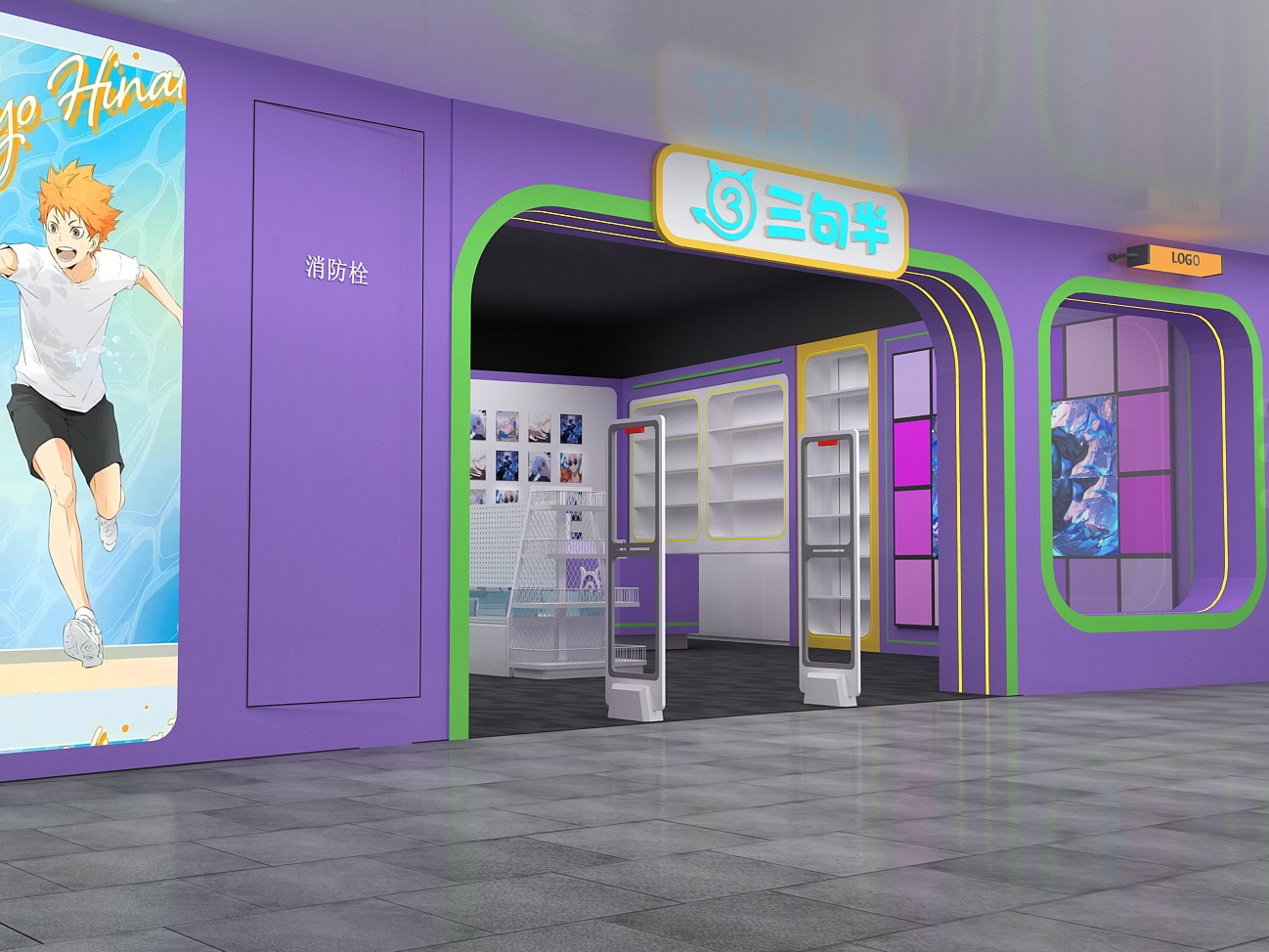 三句半动漫展位设计3D效果图_3D设计师NG男-站酷ZCOOL