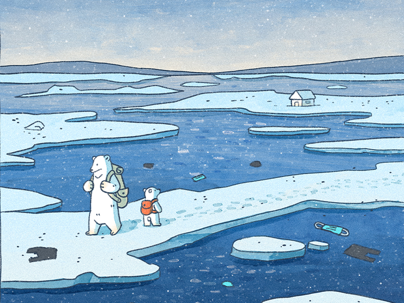 CGTN漫画｜北极熊的悲伤日常_甜鱼跳跳Riki-站酷ZCOOL