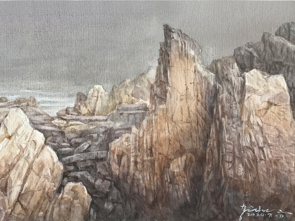 海岛（水彩-含过程）_而已ART-站酷ZCOOL