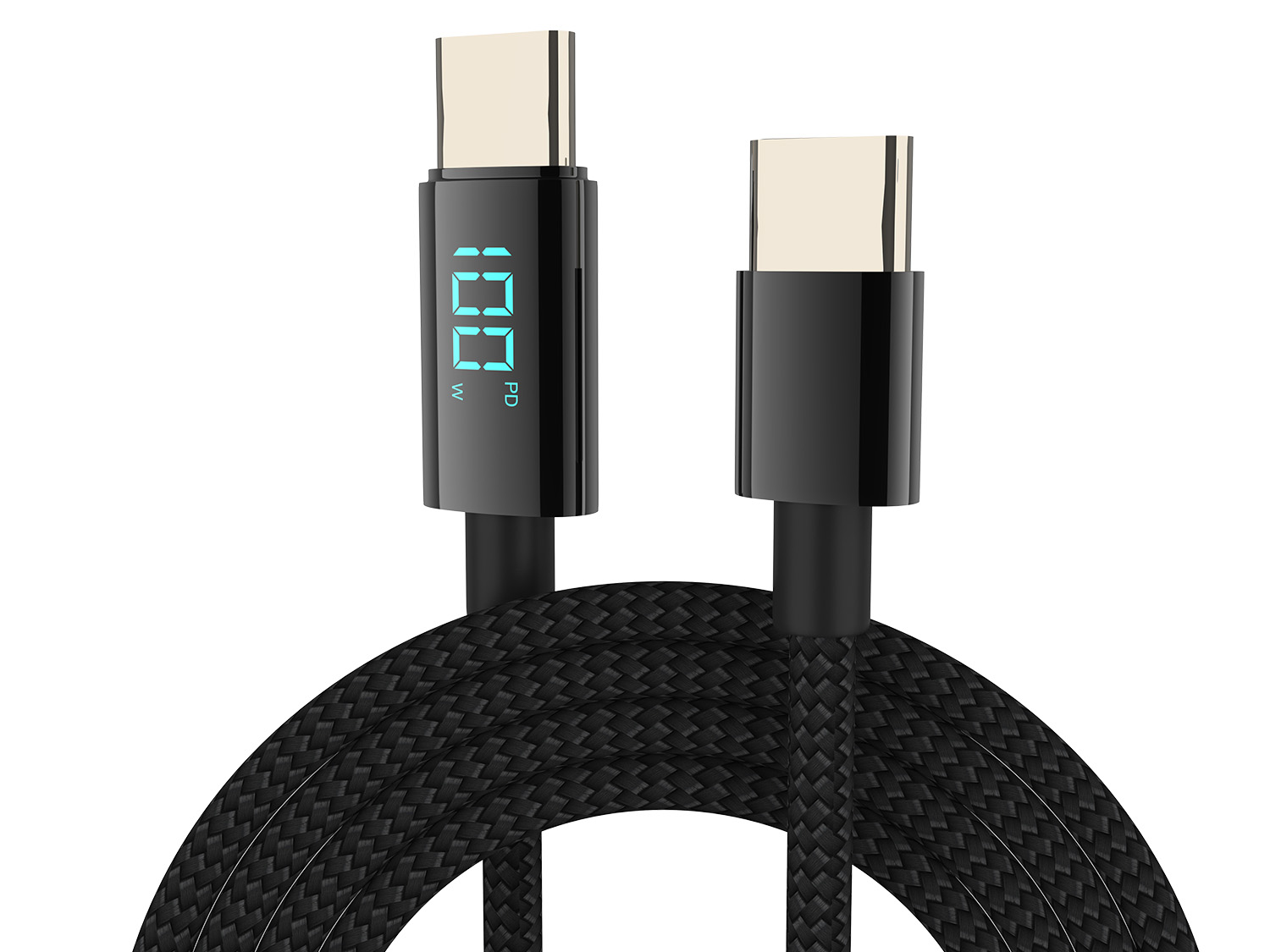 black usb cable wtih display_骑大马的大马猴-站酷ZCOOL